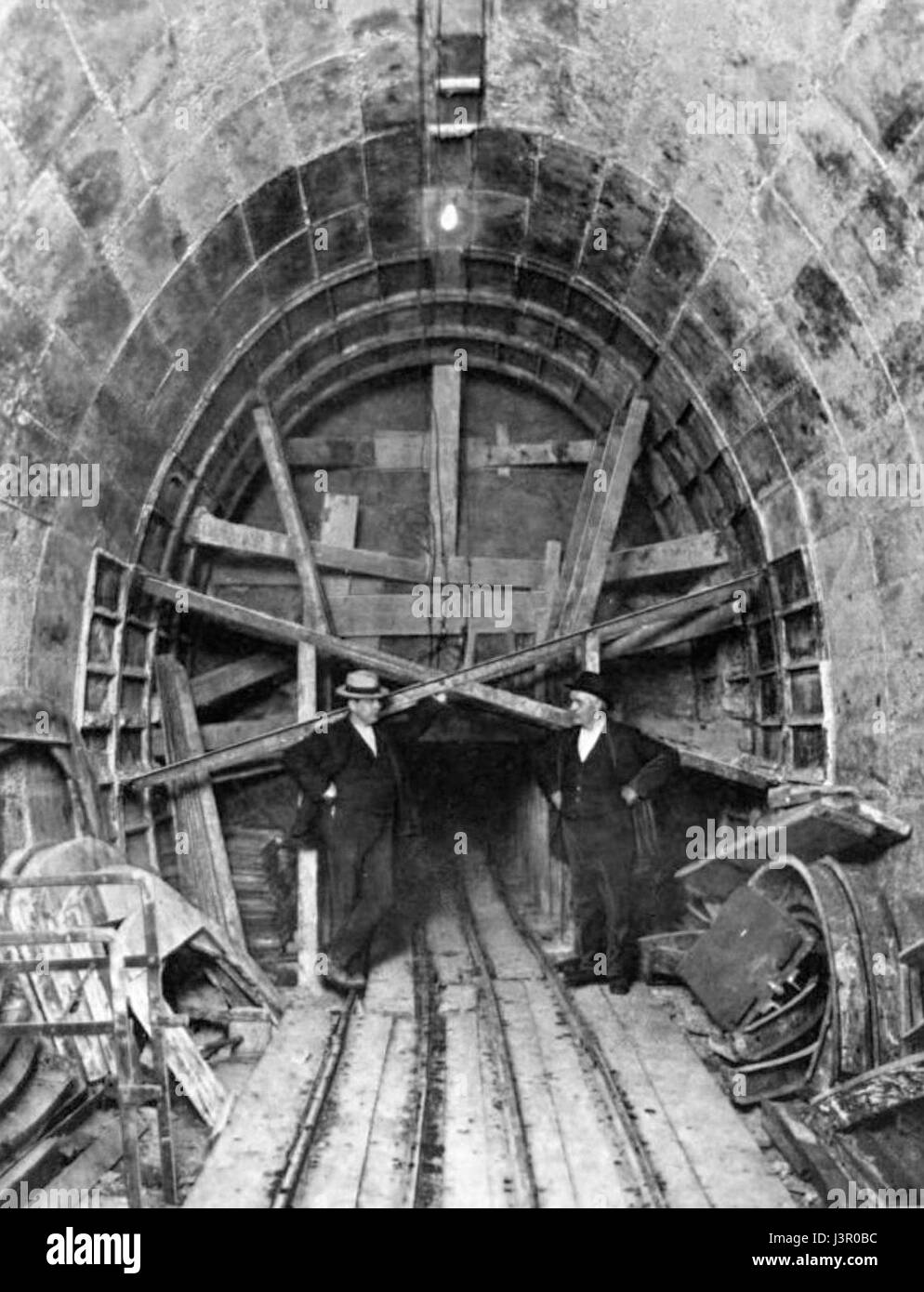 The construction of the Illinois Tunnel Trunk Tunnel, a significant ...