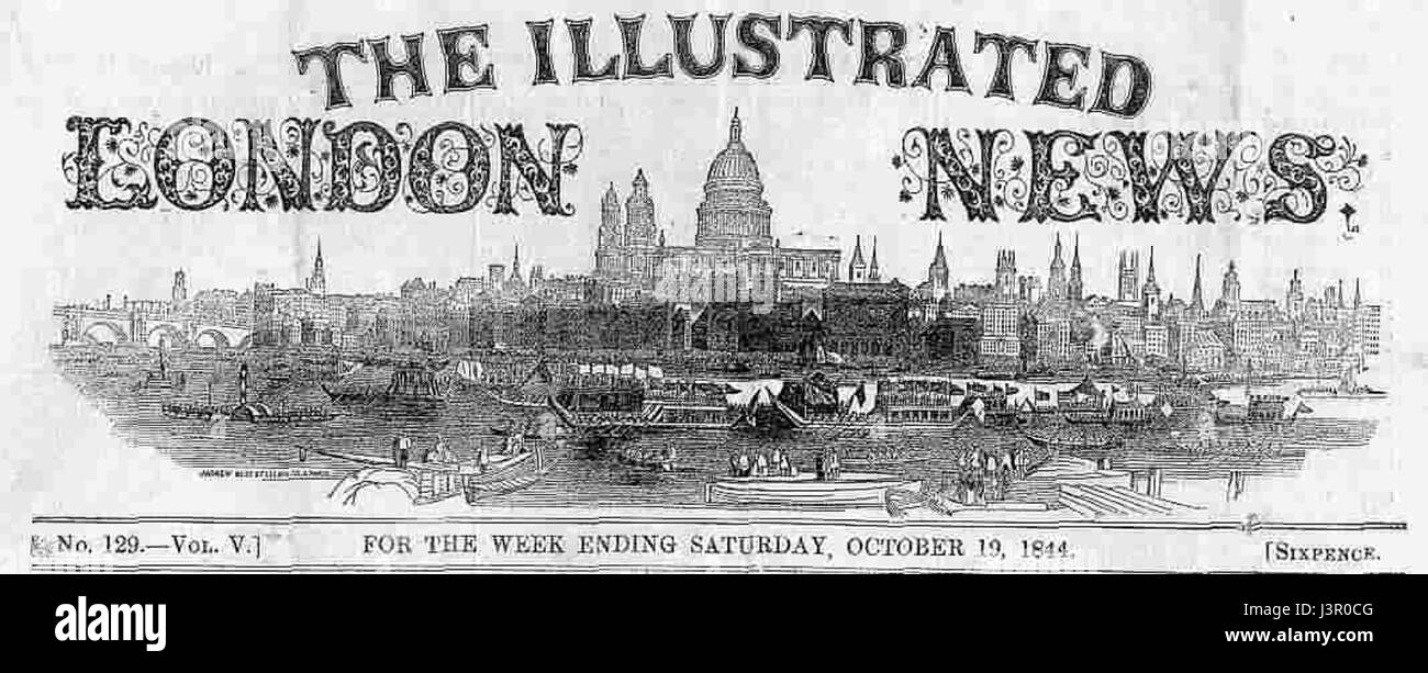 Illustrated London News 19 October 1844 header Stock Photo - Alamy