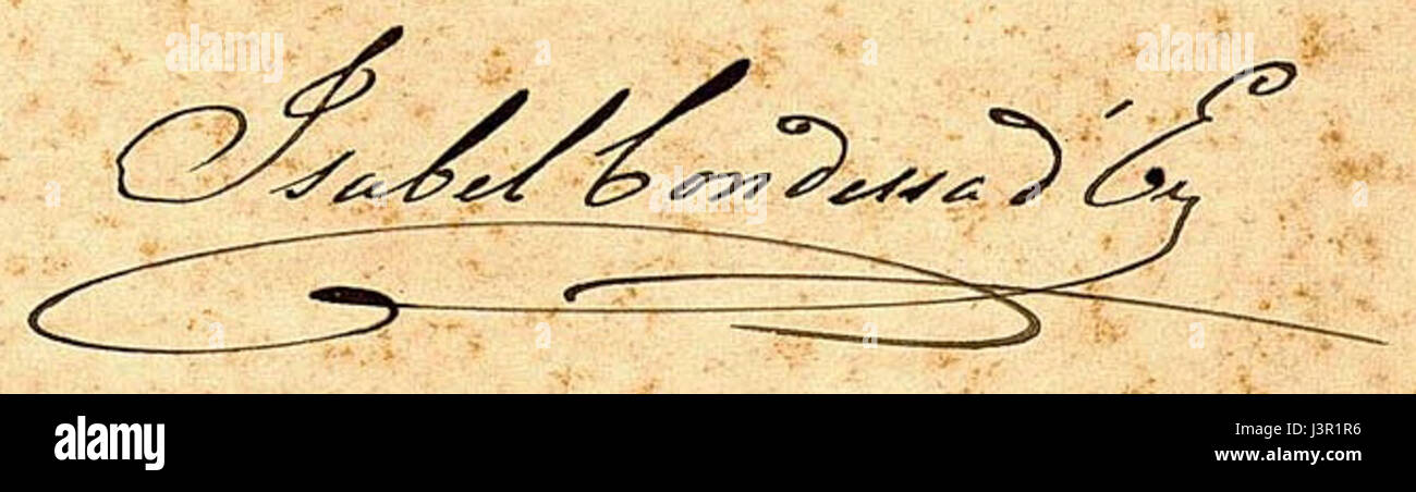 The signature of Princess Isabel, the daughter of Emperor Pedro II of ...