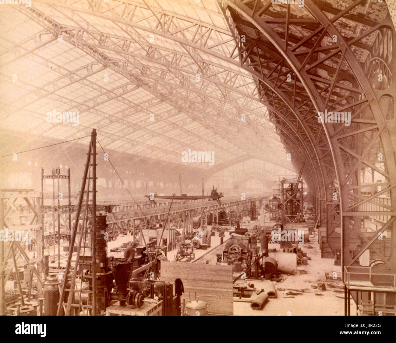 Interior of the Gallery of Machines, Paris Exposition, 1889 Stock Photo ...