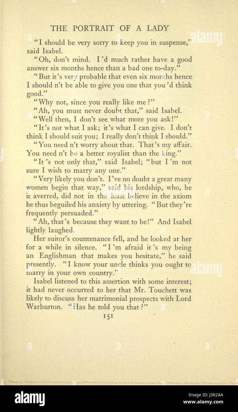 Volume I of Henry James' novel 'The Portrait of a Lady' presents the ...