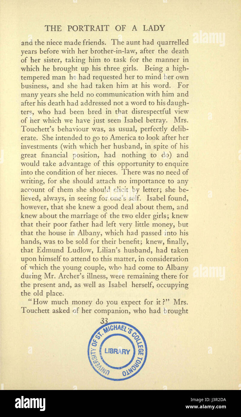 This title refers to the first volume of the novel 'The Portrait of a ...