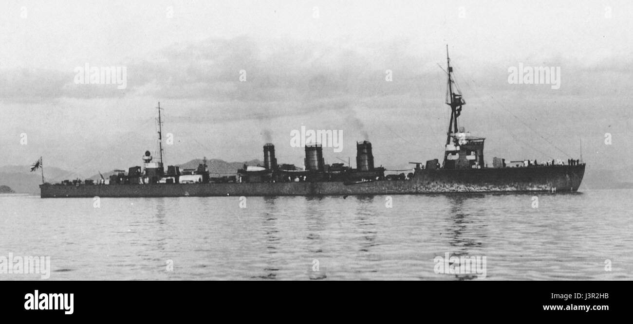 The Japanese cruiser Tenryu, an early 20th-century warship, seen in the ...