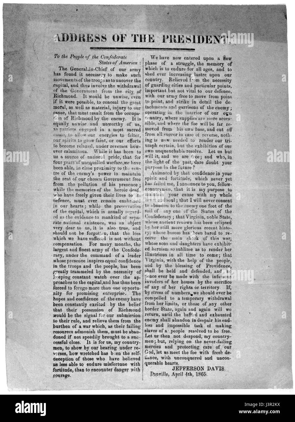 This historical reference marks the fall of Richmond, Virginia, during ...