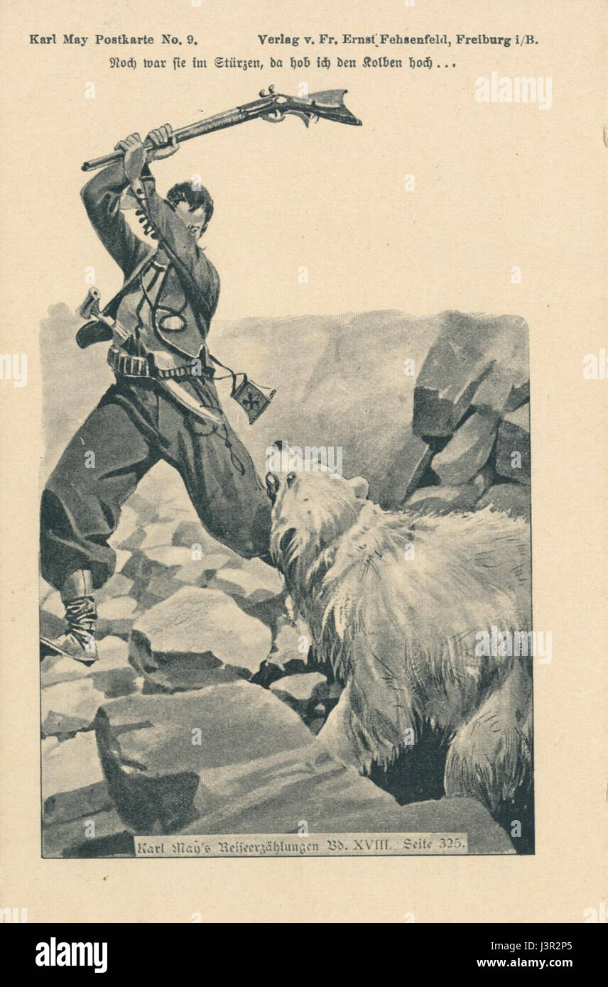 The postcard featuring Karl May is a reference to the German author ...