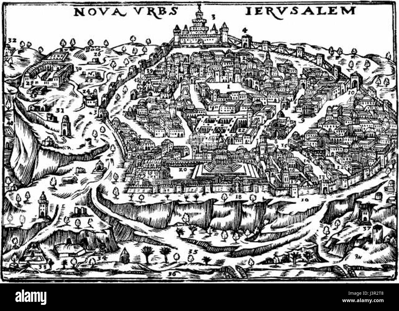 Vintage jerusalem map Black and White Stock Photos & Images - Alamy