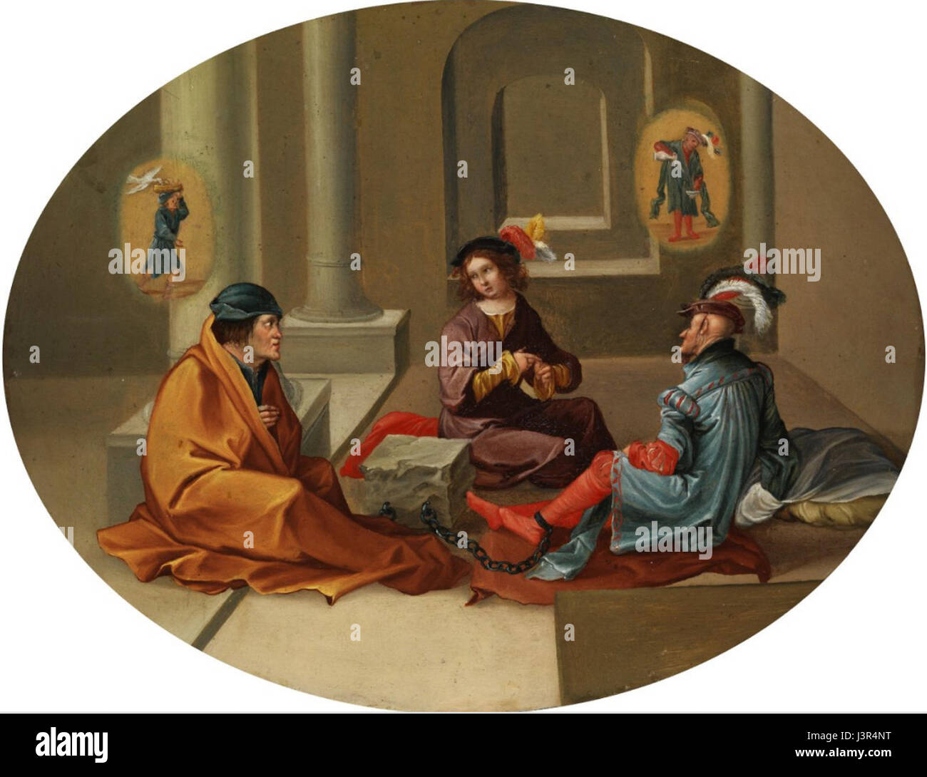 Joseph interprets the dreams of two prisoners 17th c Stock Photo - Alamy