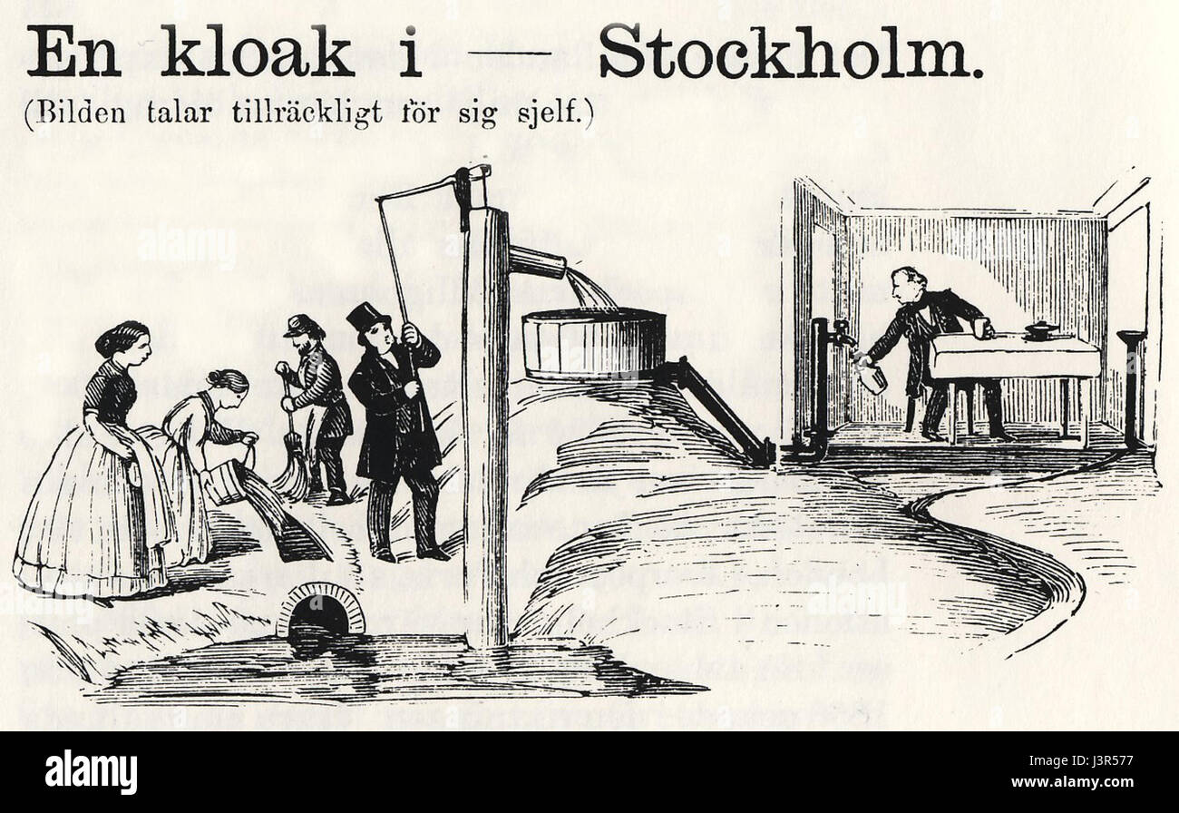 A historical image from 1866 showing the sewer system ('Kloak') in ...