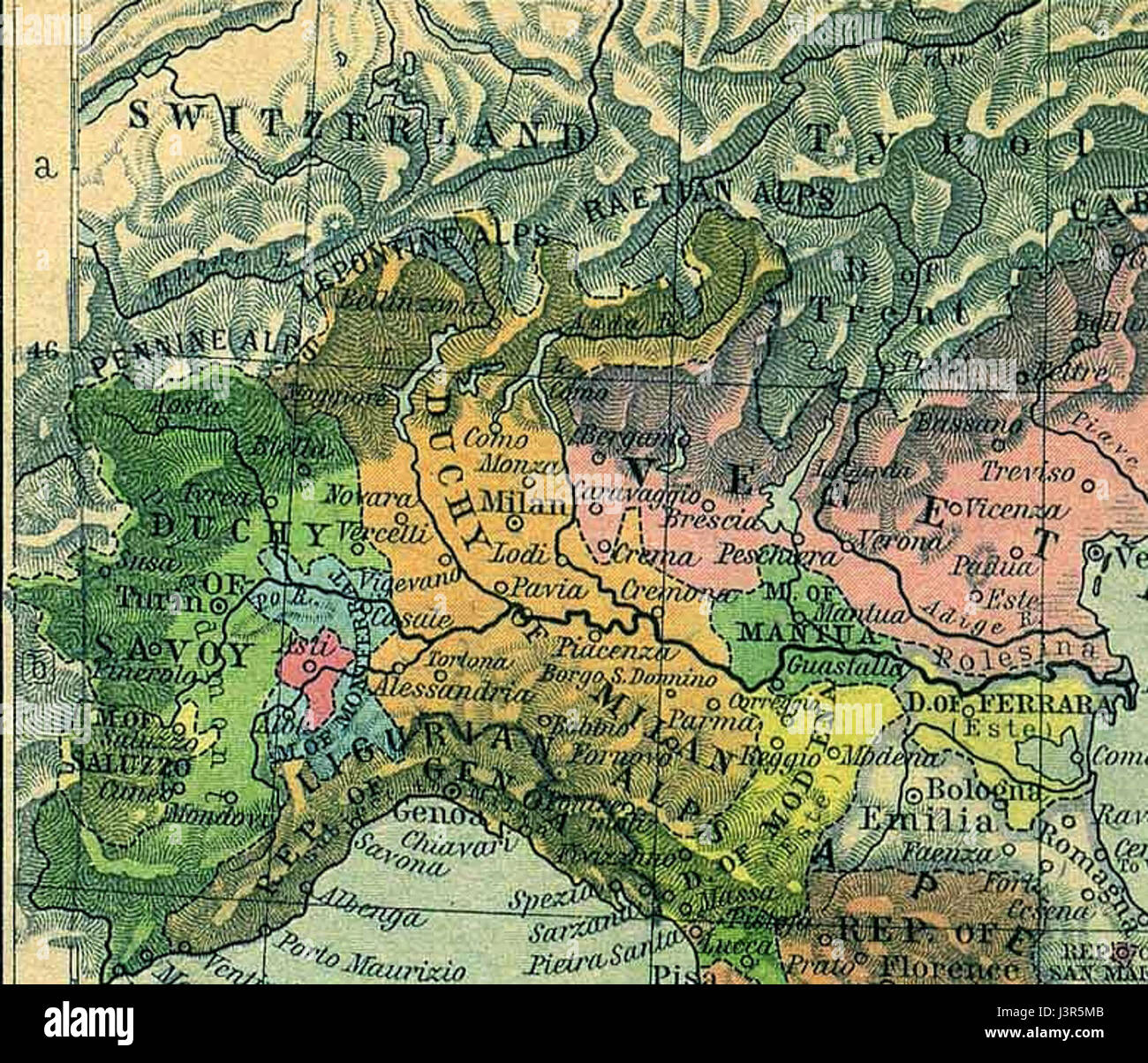 Italy 1494 map hi-res stock photography and images - Alamy