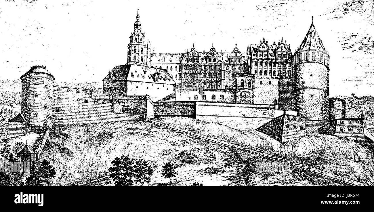 Heidelberger schloss in heidelberg Black and White Stock Photos ...