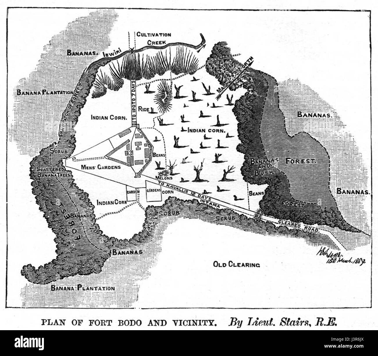 In Darkest Africa plan Fort Bodo Stock Photo - Alamy