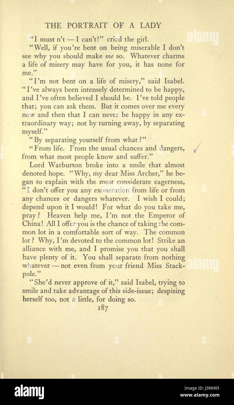 This page from Volume I of 'The Portrait of a Lady' by Henry James ...