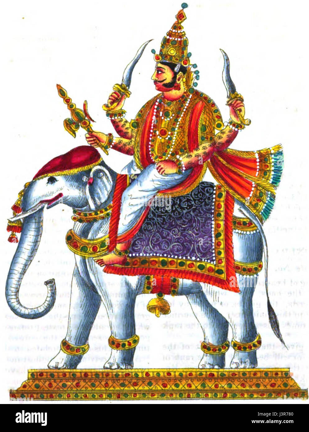 'Indra dikpala' refers to a figure in Hindu mythology, specifically the ...