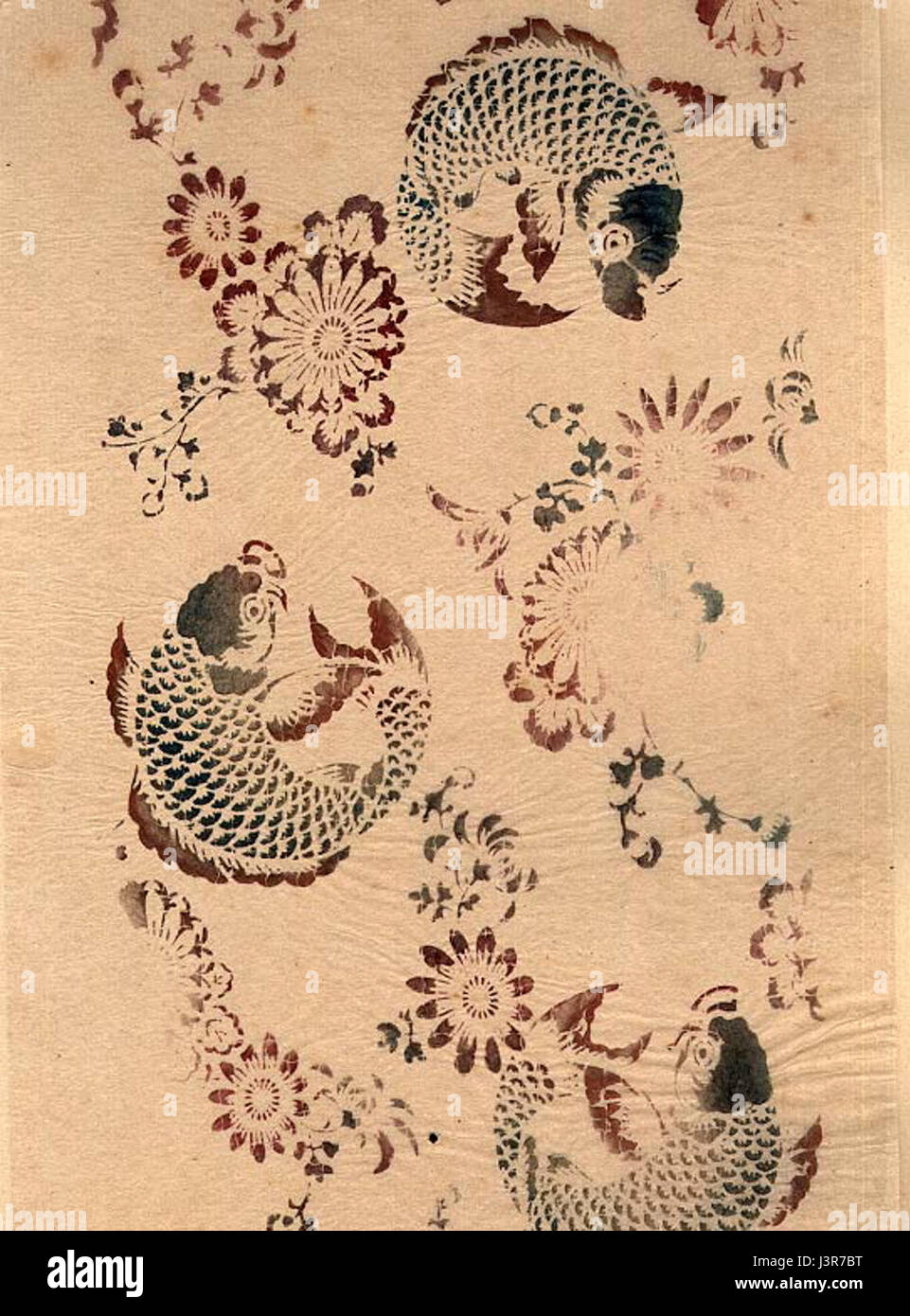 This title refers to a traditional Japanese stencil or template, often ...