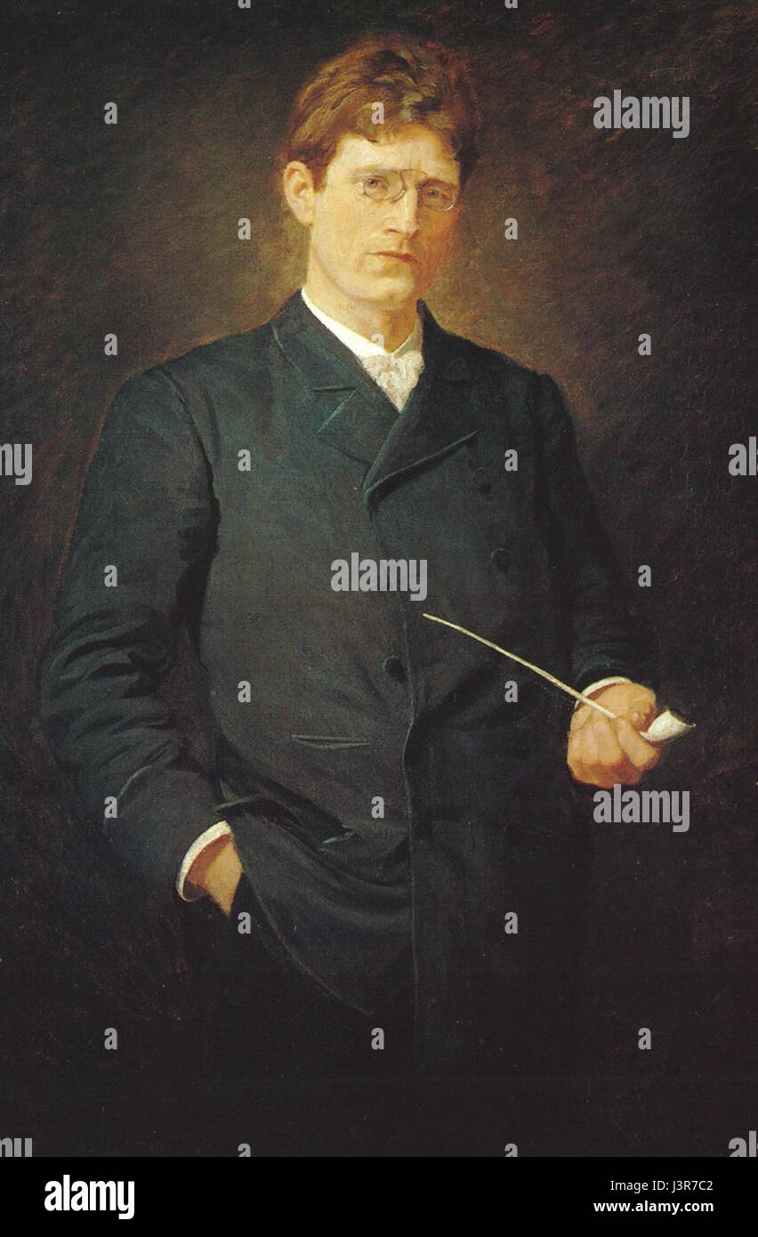 A portrait of Norwegian author Knut Hamsun, painted by Alfredo Andersen ...