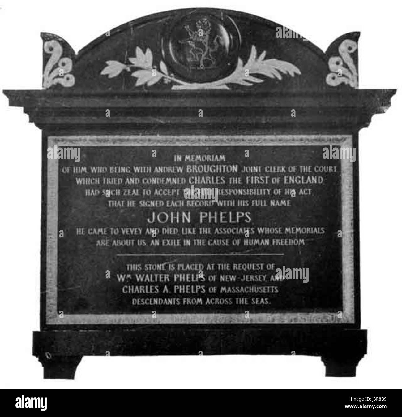 A commemorative marker dedicated to John Phelps, a historical figure ...