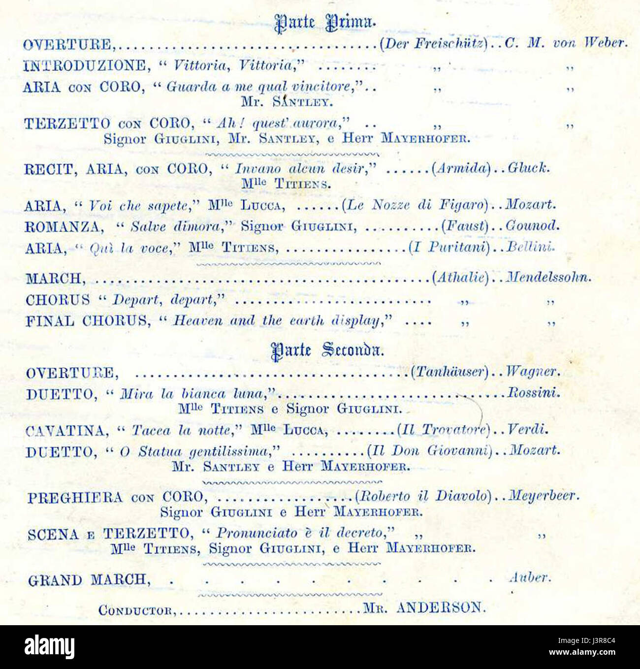 The 1864 Santley Programme was a historical music program, featuring ...