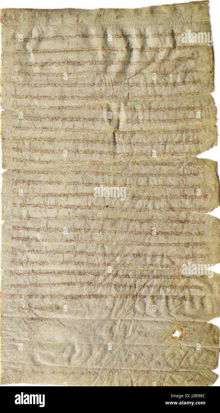 Depiction of the judgment of Childebert III in 710, illustrating the ...