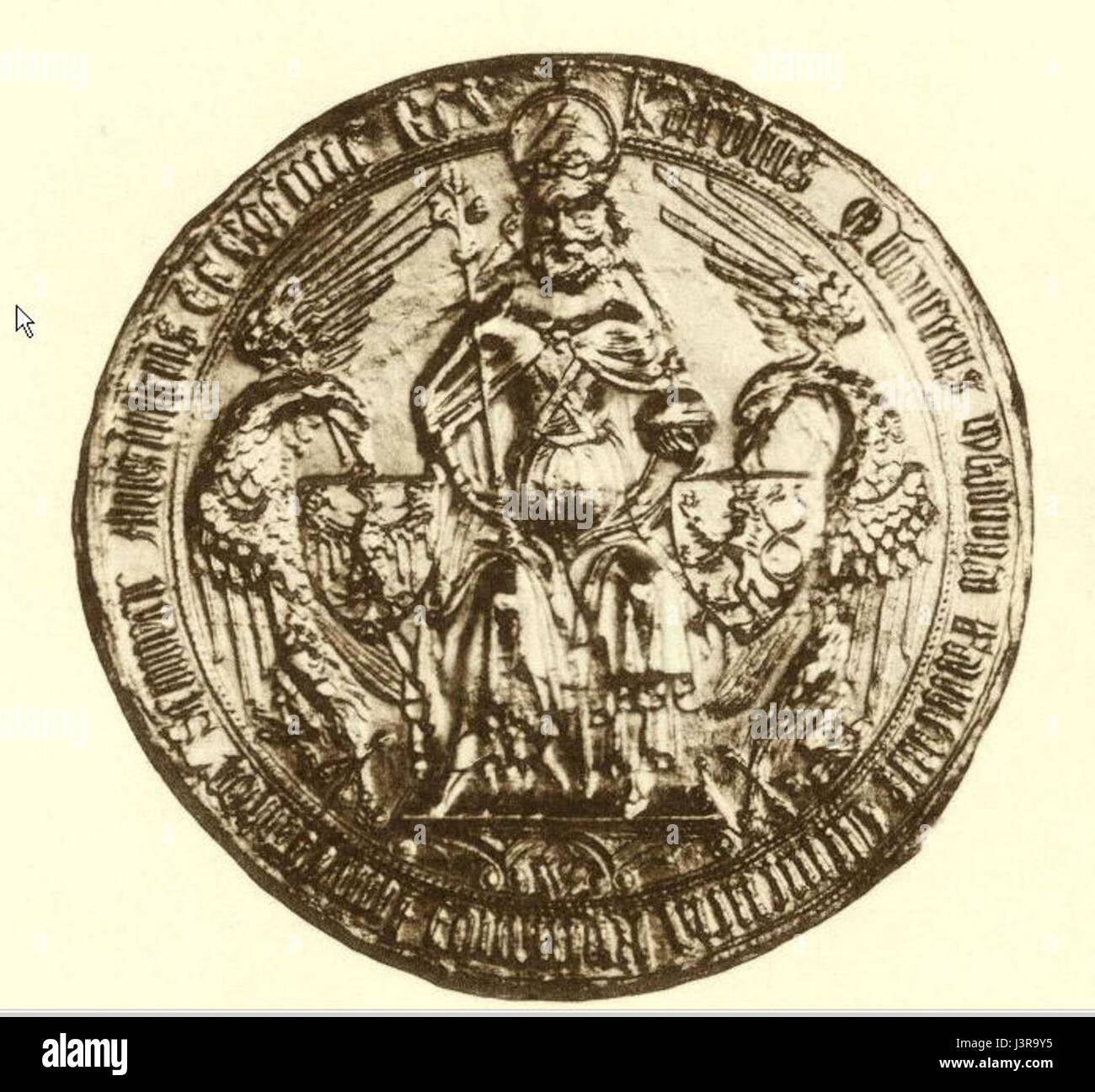 This historical image of Karel IV (Charles IV) shows the Bohemian king ...