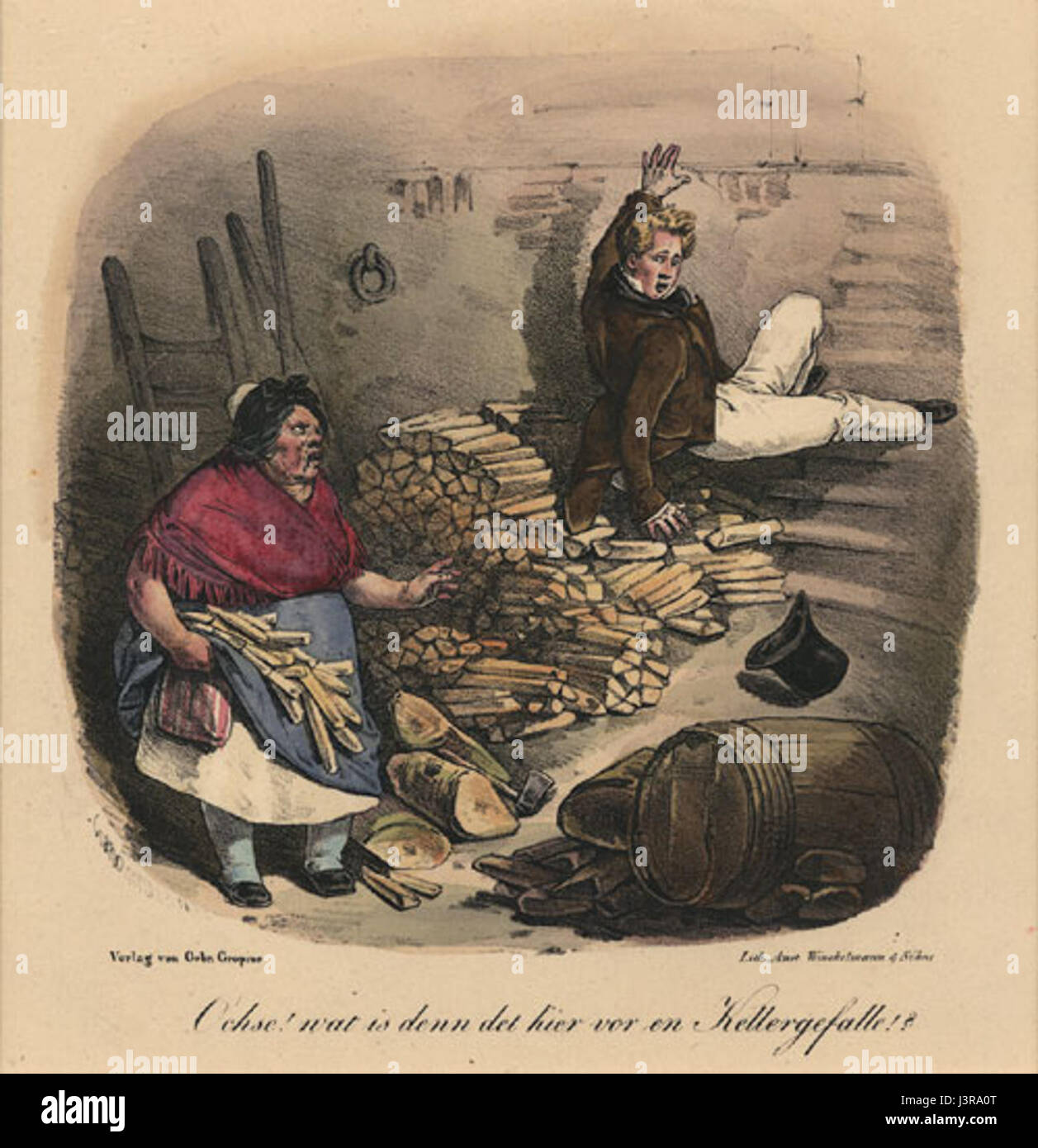 A caricature by German artist Keller, dating around 1840, from Berlin ...