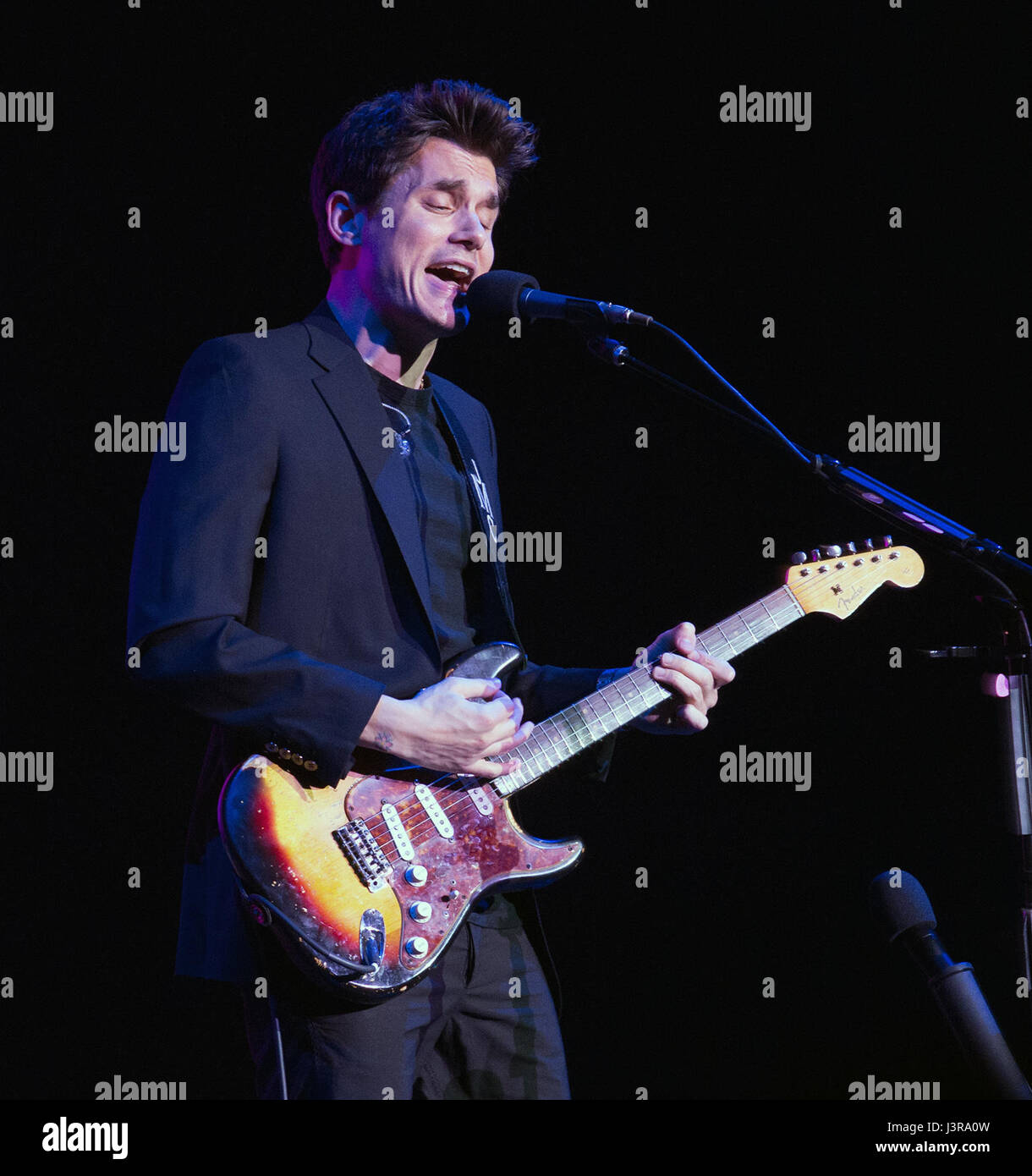 John Mayer performing at Madison Square Garden Featuring: John Mayer ...