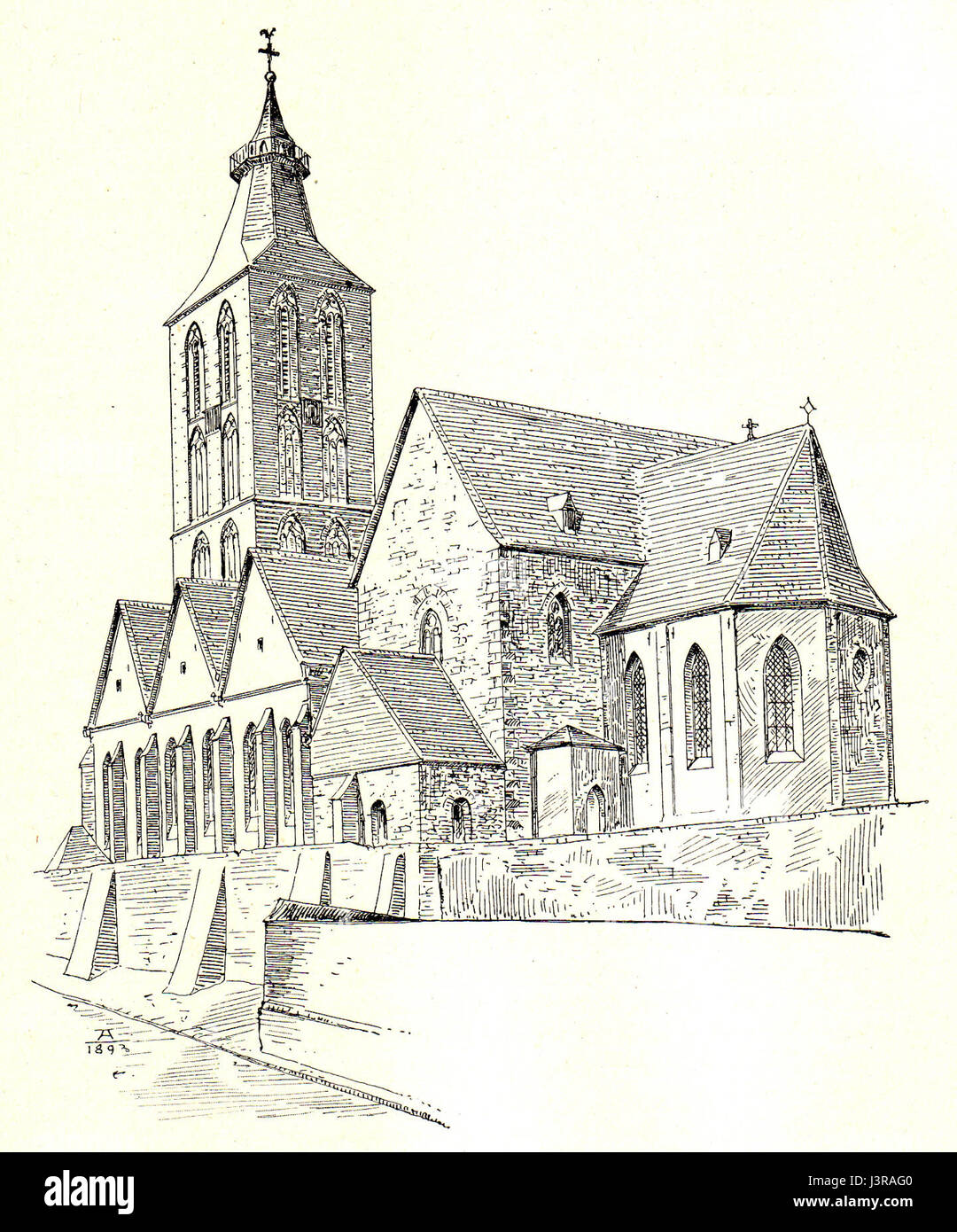 The St. Martinus Church in Kerpen, Germany, built in 1893, is a ...