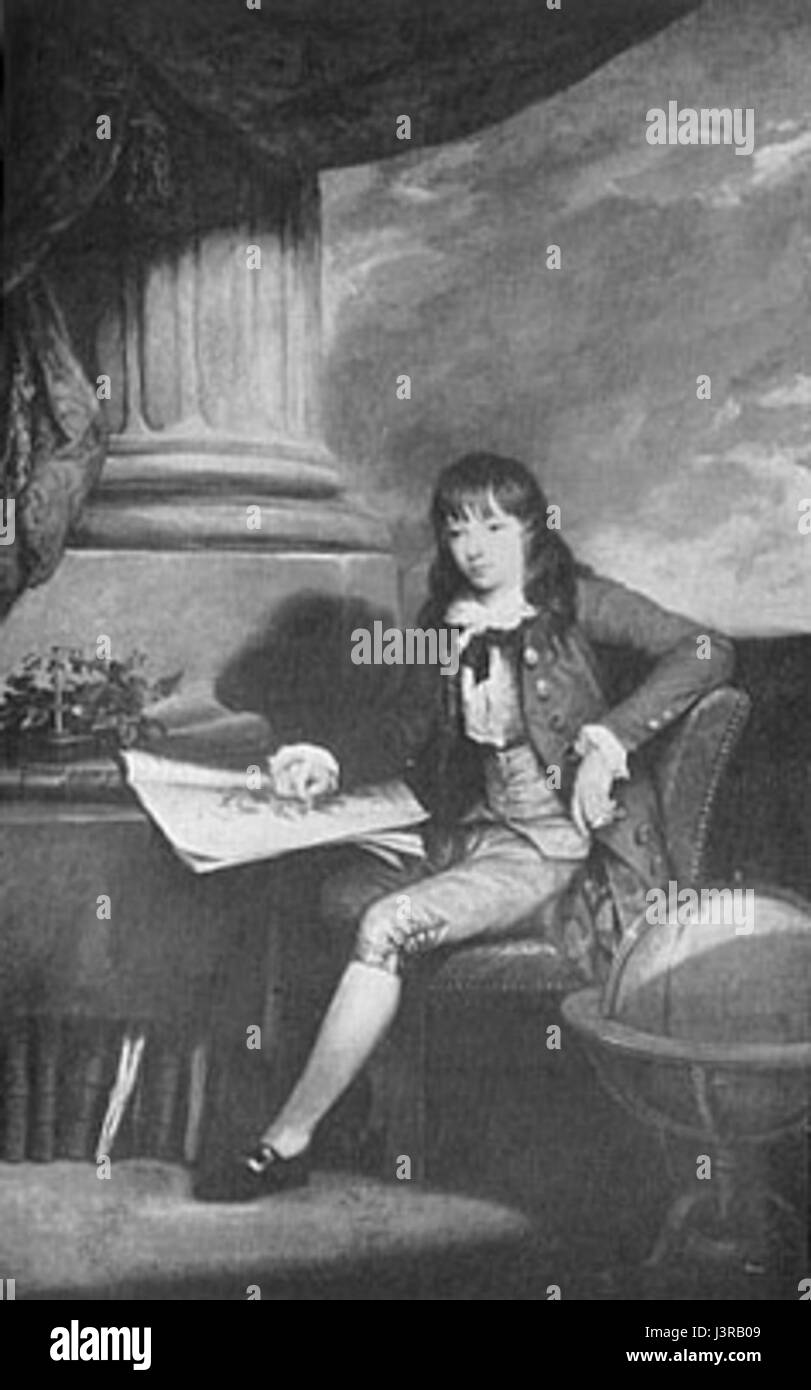 A depiction of Joseph Banks as a young boy, known for his future ...