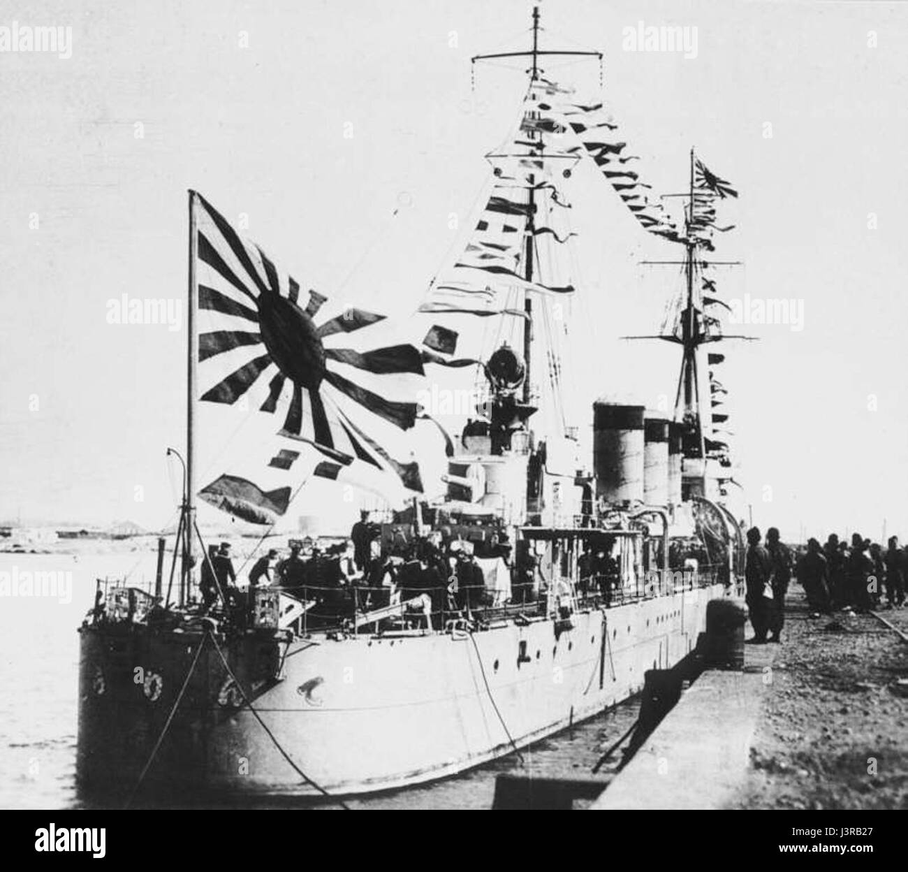 Japanese cruiser Tenryu docked at Shanghai Feb 1934 Stock Photo - Alamy