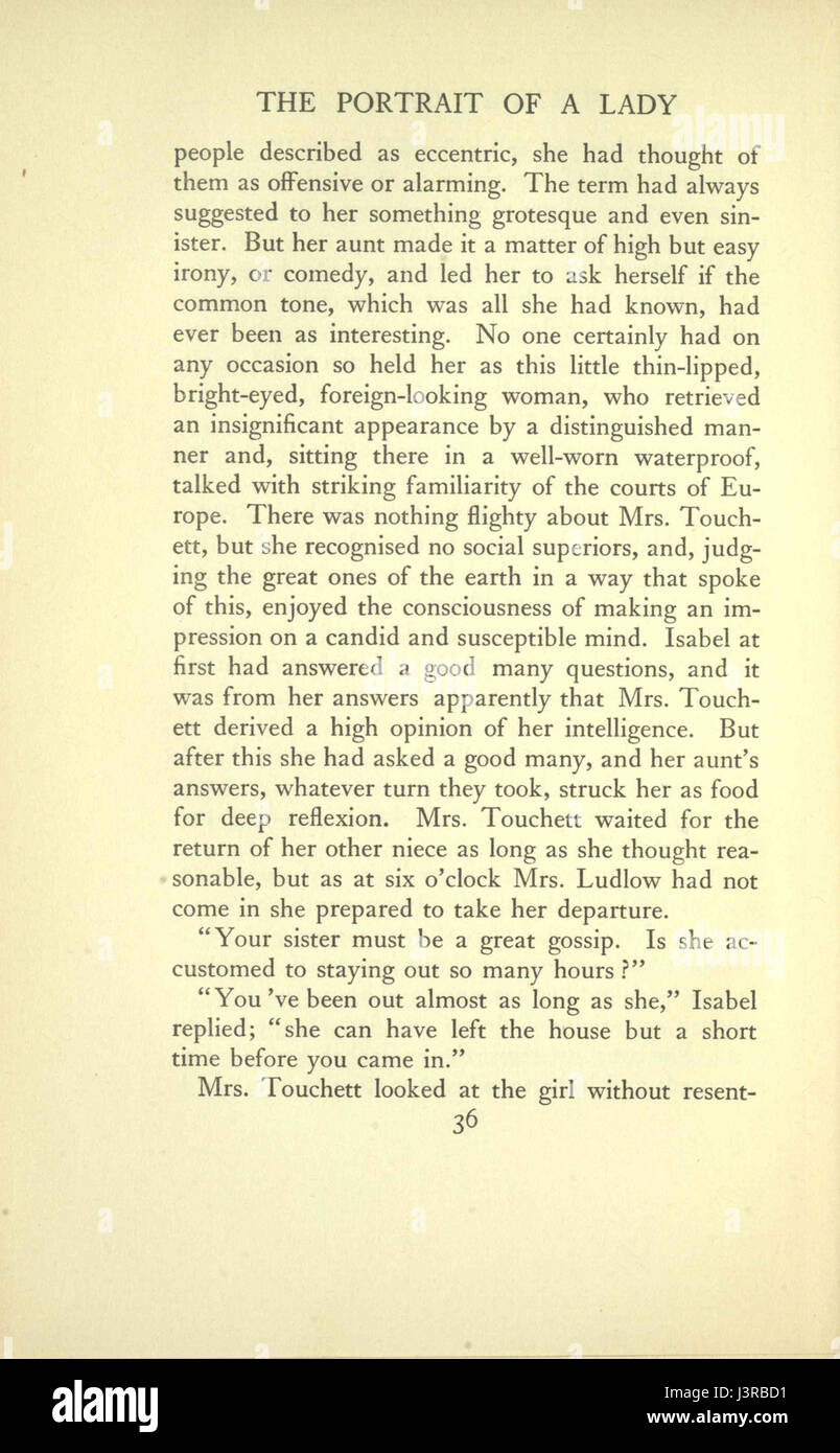 This portrait from Volume I of 'The Portrait of a Lady' by James ...