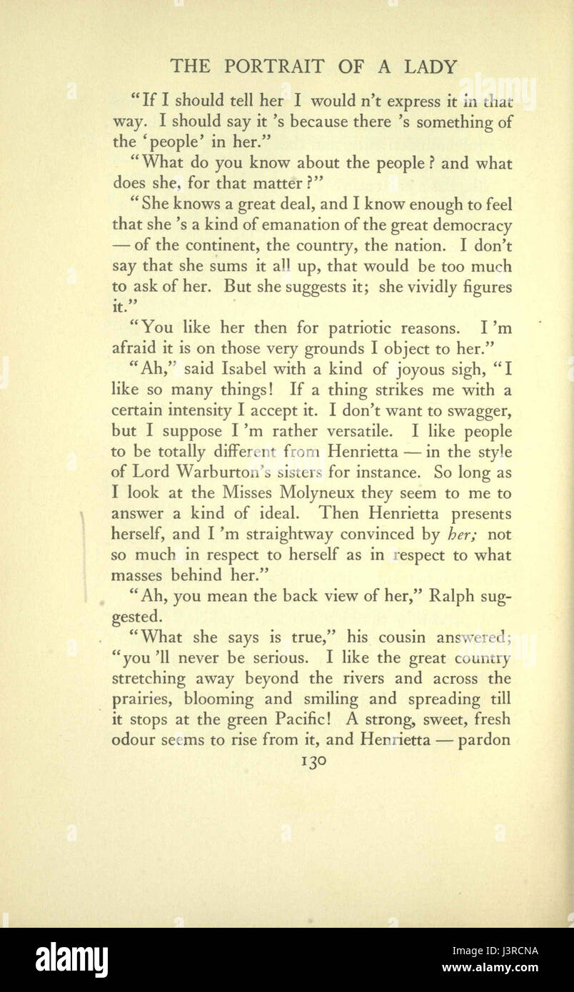 *The Portrait of a Lady* by Henry James is a novel focusing on the ...