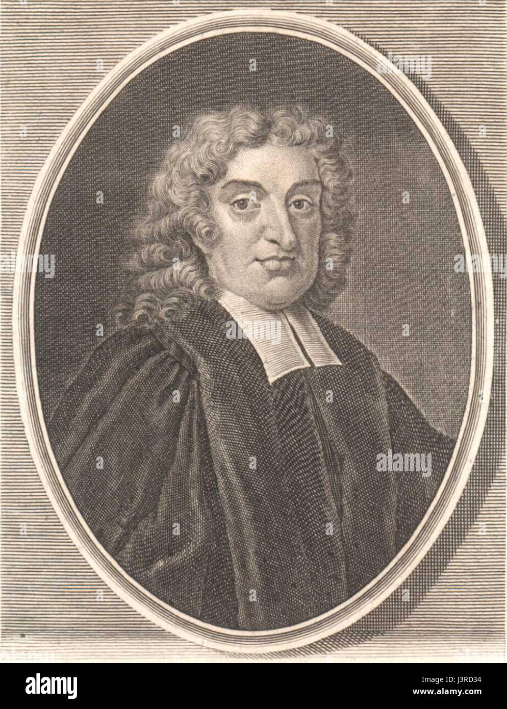 This image shows a portrait of John Flamsteed, the first Astronomer ...