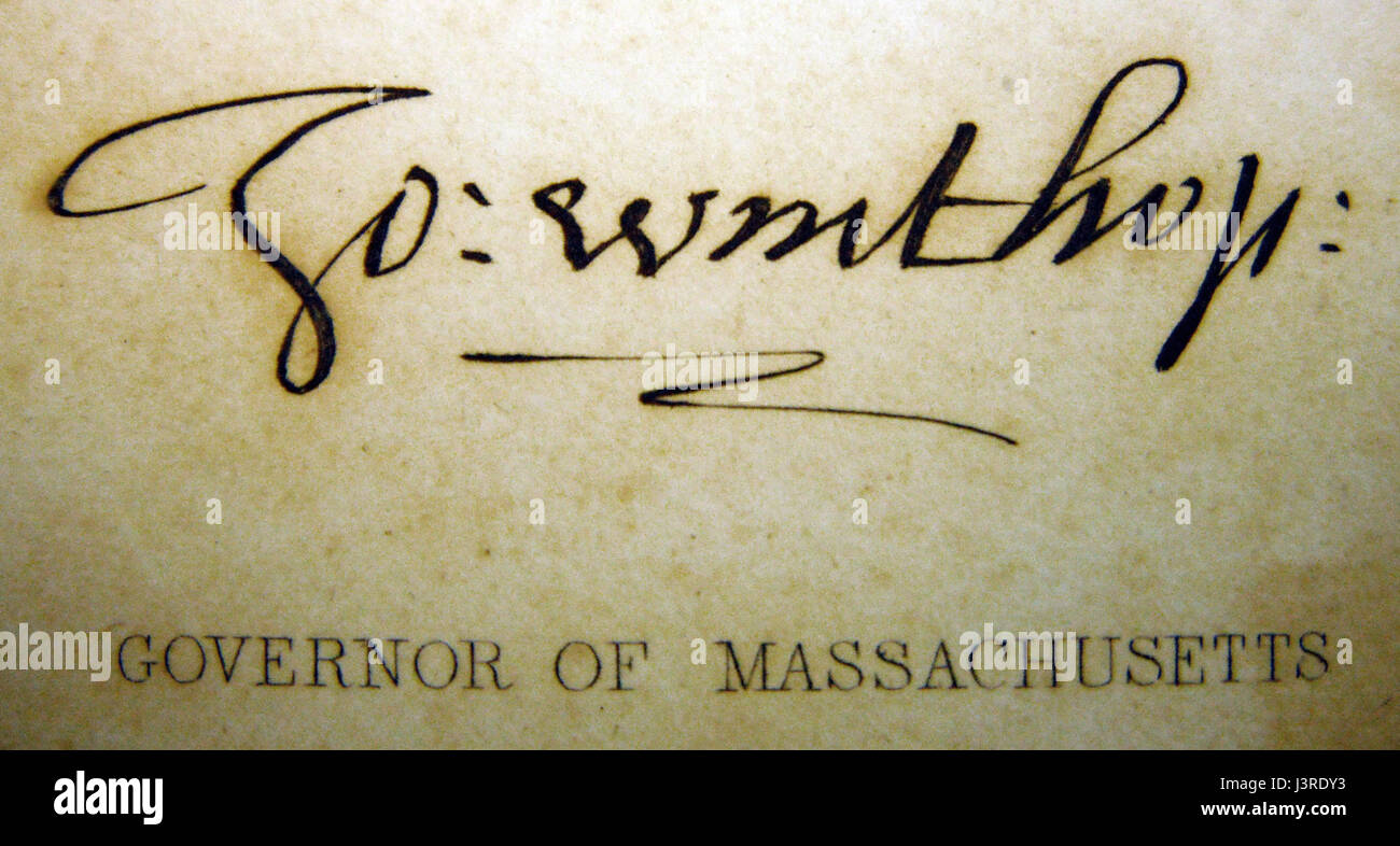 This is the signature of John Winthrop, a prominent figure in early ...