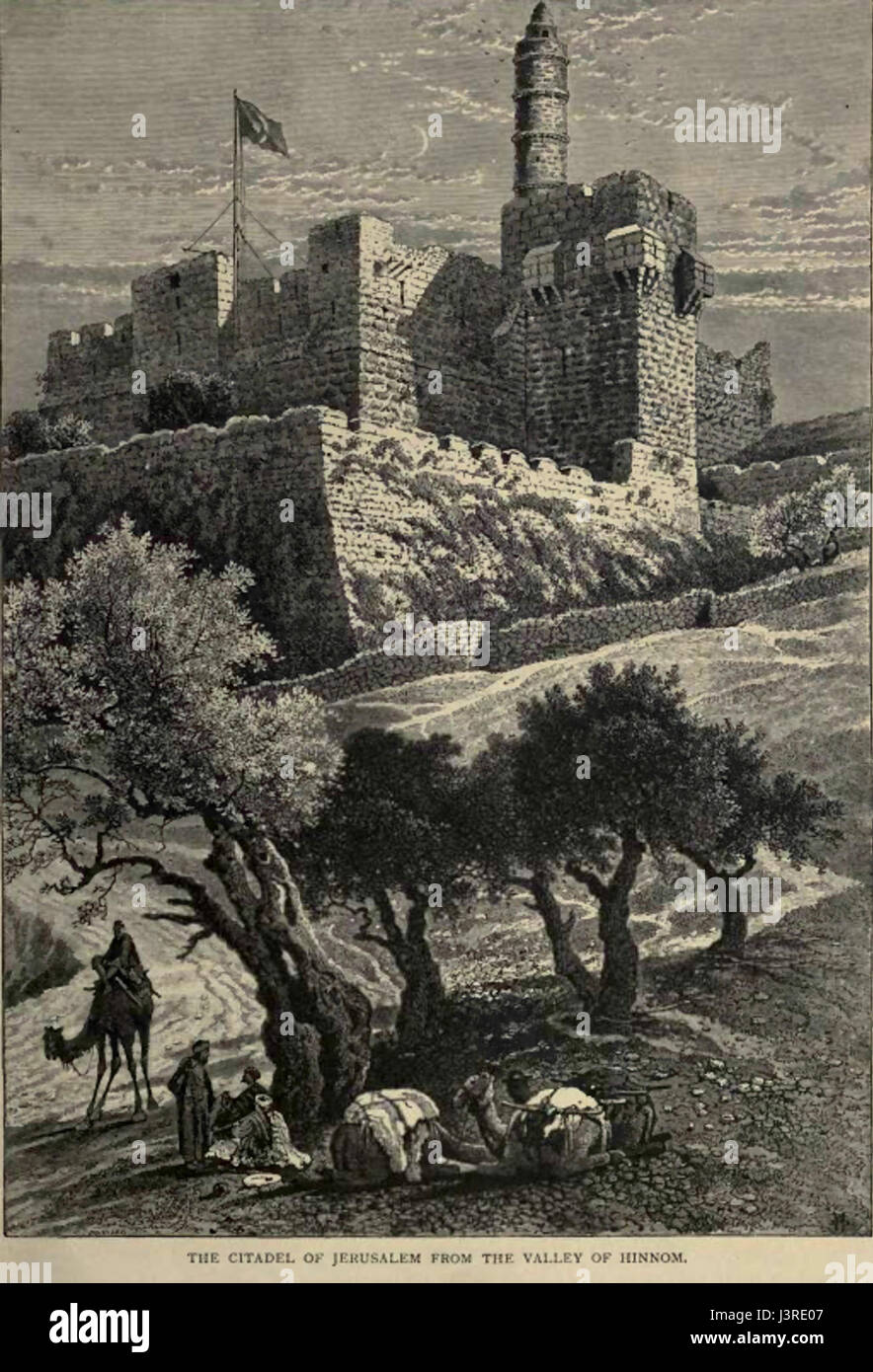 Jerusalem citadel 1880 Stock Photo - Alamy