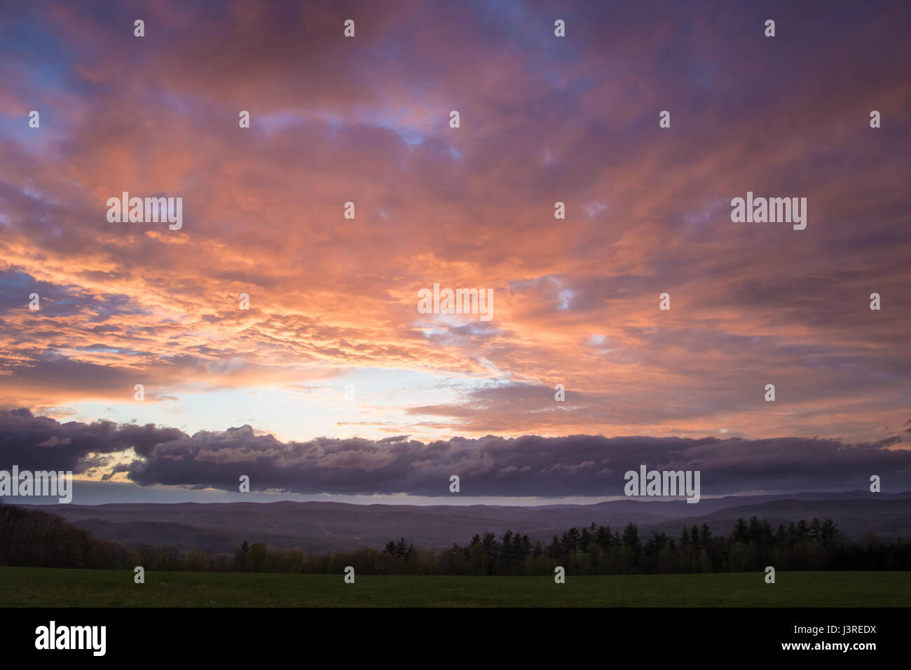 Beautiful Sunset over Mountains Stock Photo - Alamy