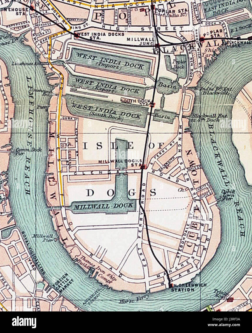 Isle of dogs map hi-res stock photography and images - Alamy