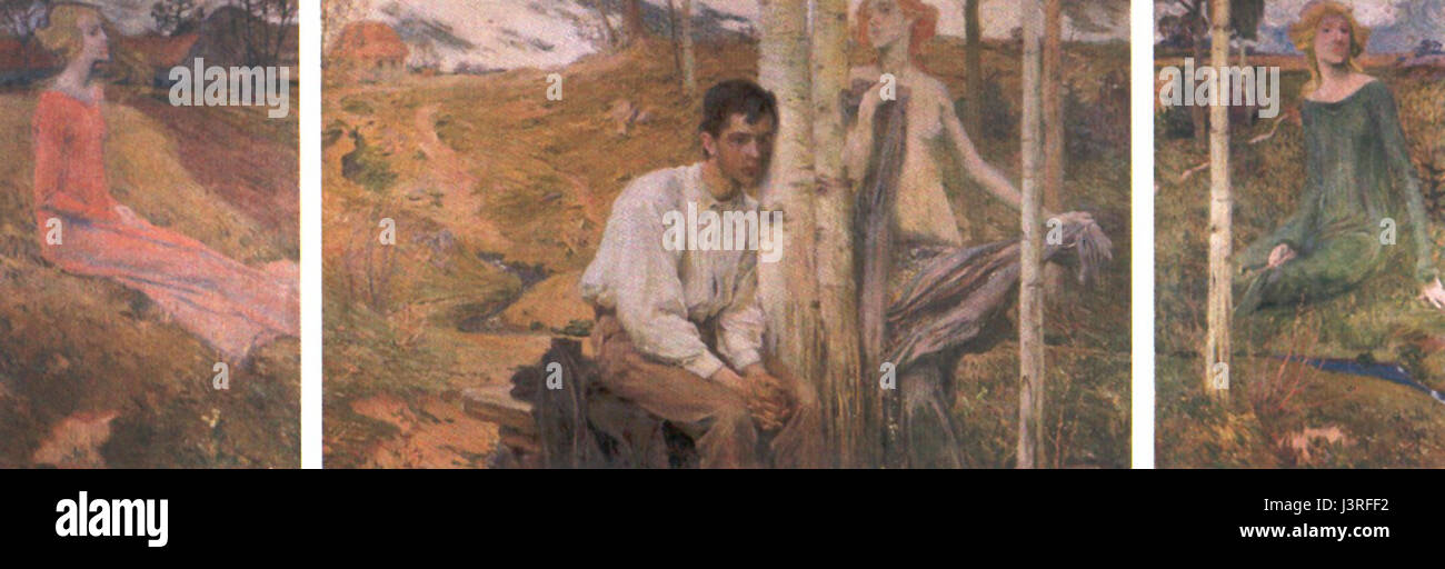 Jan Preisler tryptich Jaro 1900 Stock Photo - Alamy