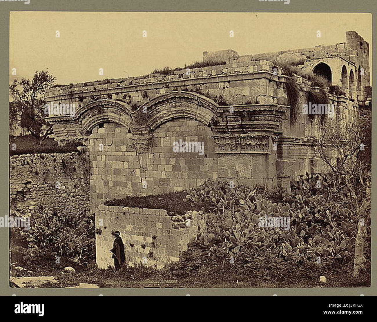 The Golden Gate in Jerusalem, captured between 1856 and 1860, is a ...