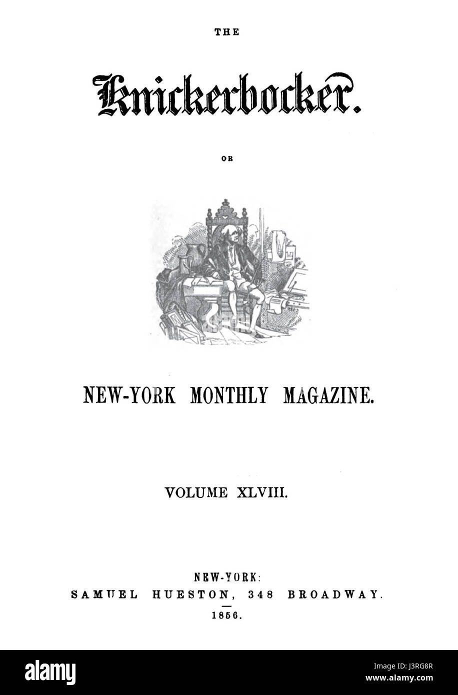 The cover of the Knickerbocker Magazine from 1856 features a classic ...