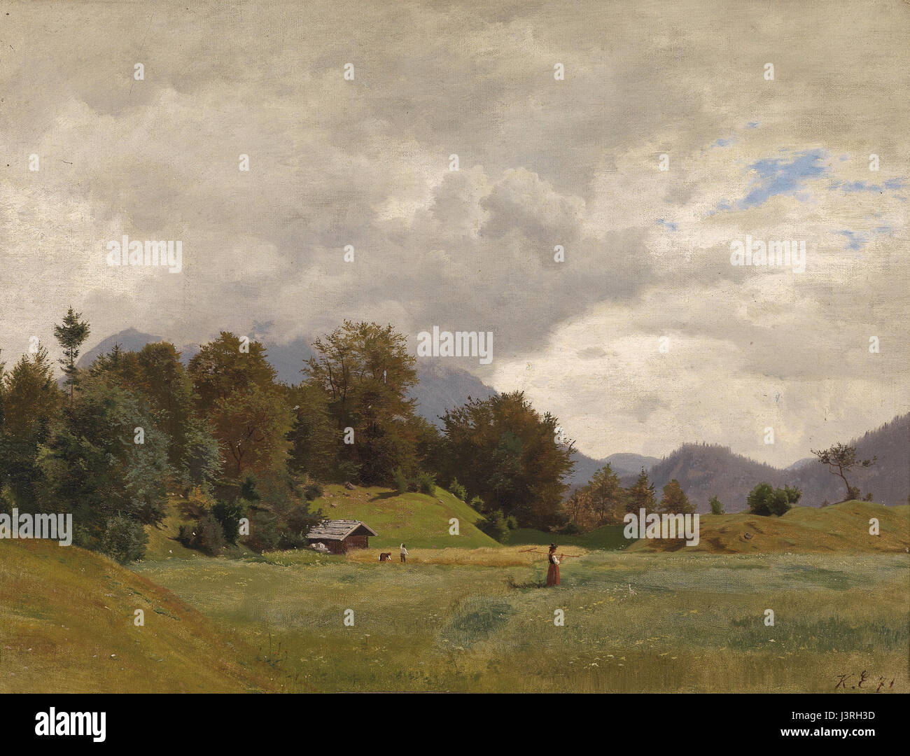 Karl Eckermann Almlandschaft 1871 Stock Photo - Alamy