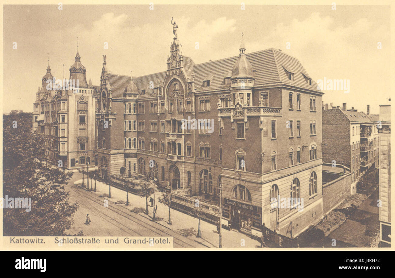 Kattowitz Schlossstrasse und Grand Hotel Stock Photo - Alamy