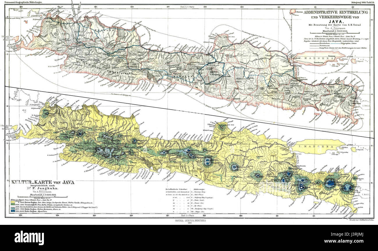 Junghuhns Kultur Karte von Java Stock Photo - Alamy