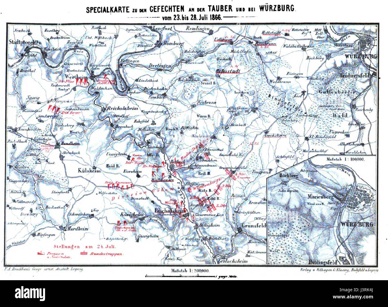 This map, 'Gefechte an der Tauber,' depicts the battles that occurred ...