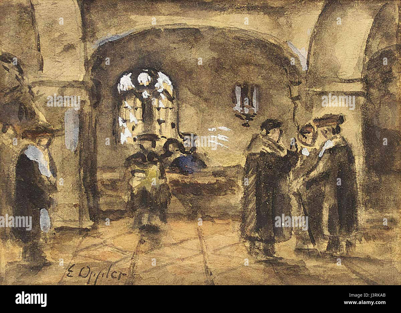 This image depicts the interior of a synagogue designed by architect ...