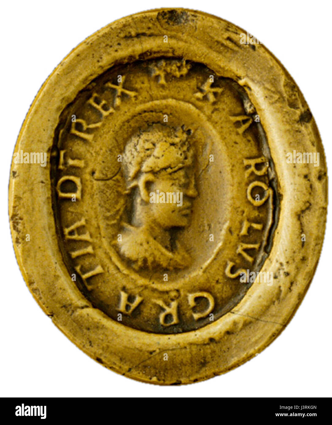 A portrait or representation of King Charles II (Karel II) of Spain ...