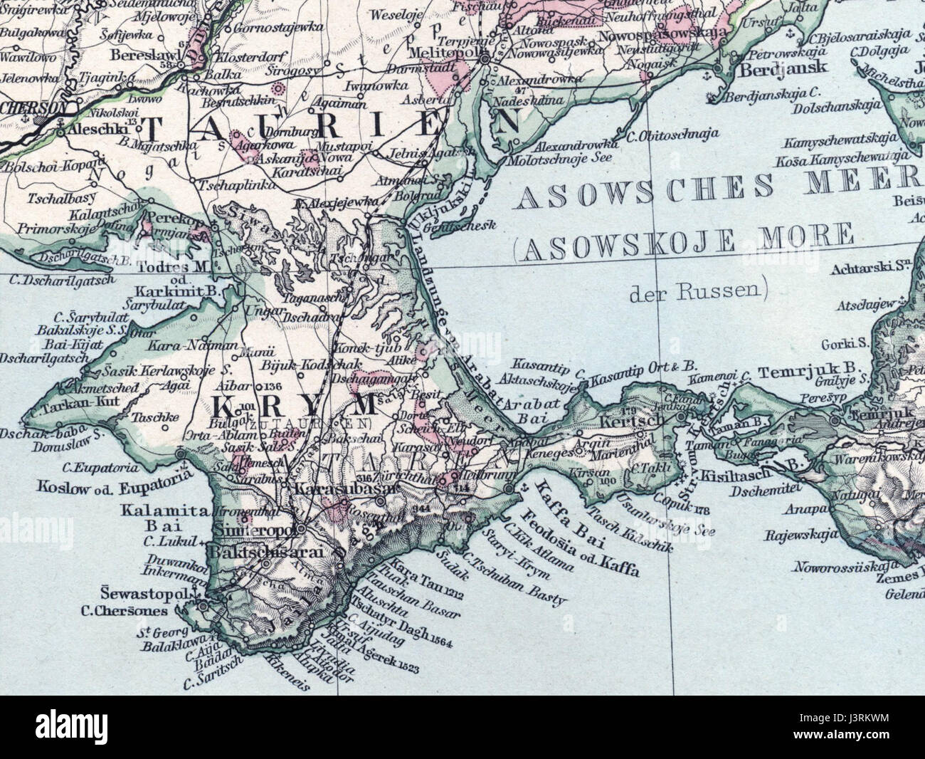 Karte Krimdeutsche 01 Stock Photo - Alamy