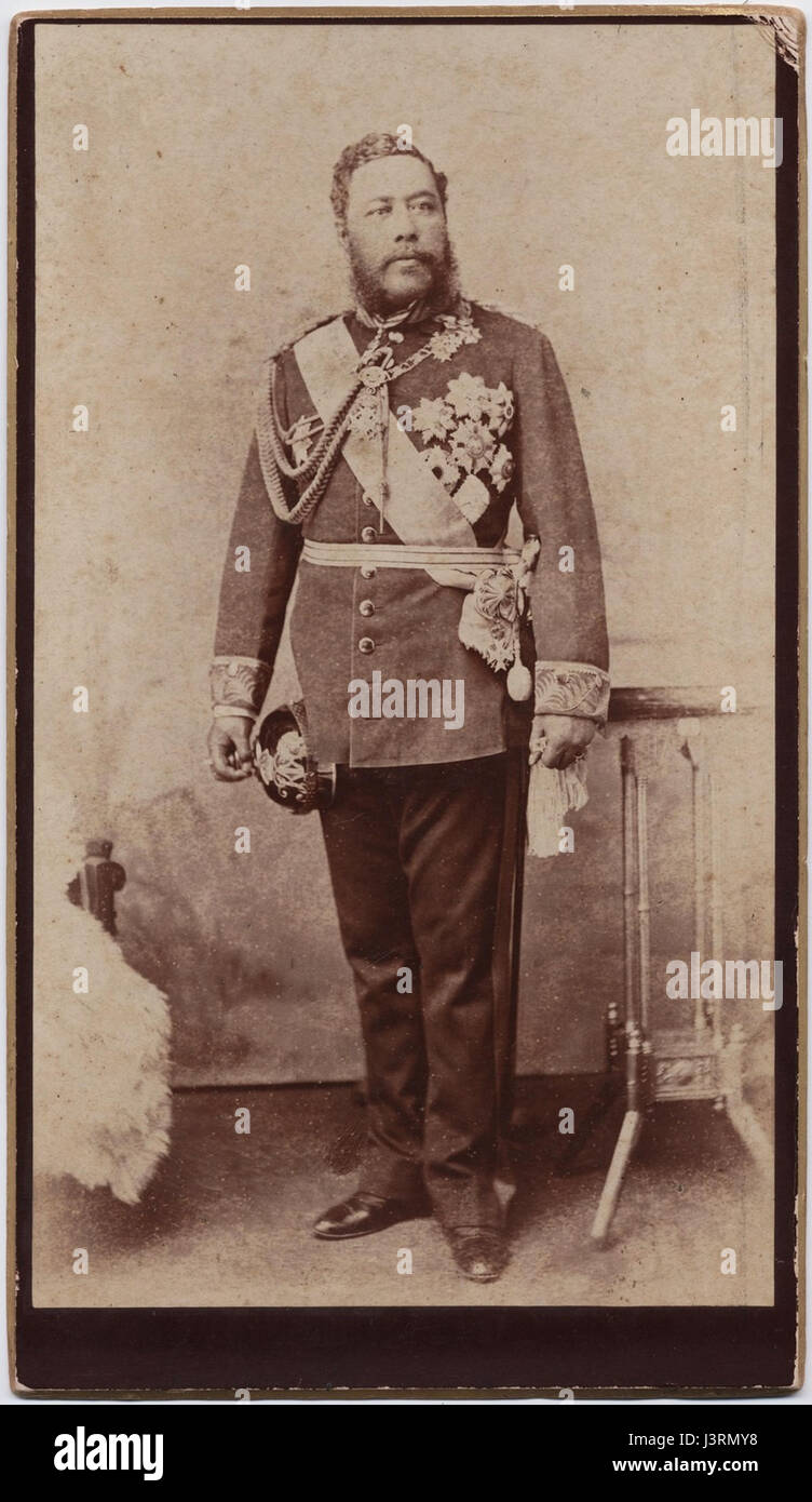 This photograph of King Kalakaua, taken by J. J. Williams, captures a ...