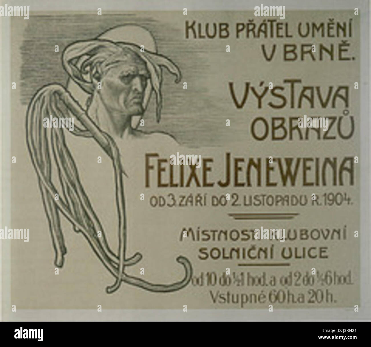 This 1904 exhibition poster by Jenewein highlights the artist's work ...
