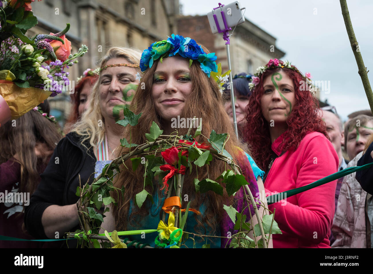 Annual Beltane celebrations on May Day in Glastonbury as part of a ...