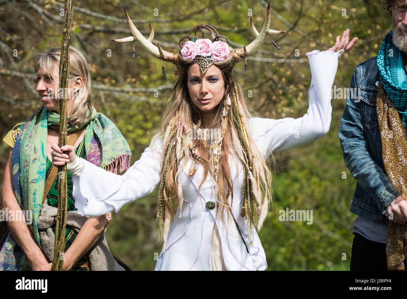 Annual Beltane celebrations on May Day in Glastonbury as part of a ...