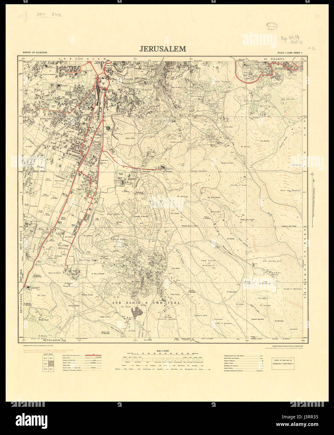 This map of Jerusalem, compiled, drawn, and printed by the Survey of ...